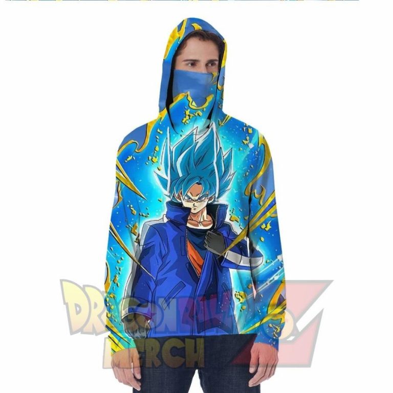 Goku Blue Hoodie With Face Mask - Dragon Ball Z Store