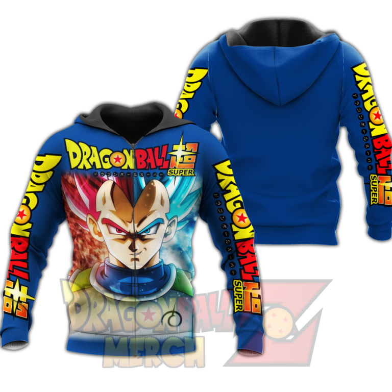 Prince Vegeta Zip Hoodie Cosplay Dragon Ball Shirt Anime Fan Gift VA06 ...