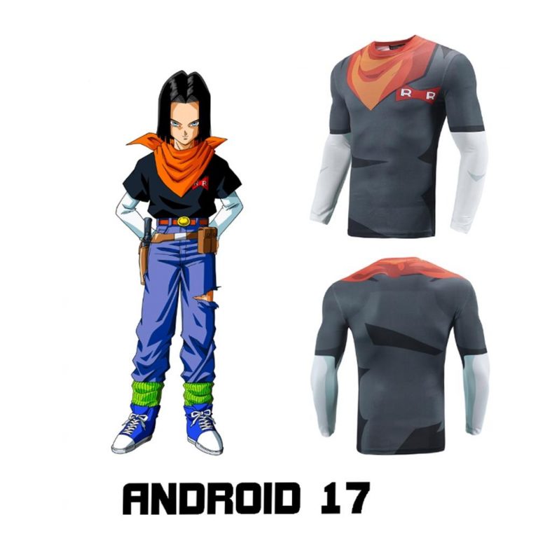Android No.17 3D Sleeve Shirt Cosplay Costume - Dragon Ball Z Store