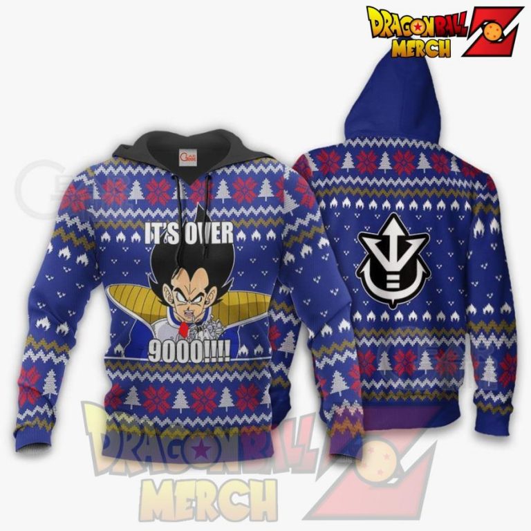 Vegeta Ugly Christmas Sweater It's Over 9000 Funny - Dragon Ball Z Store