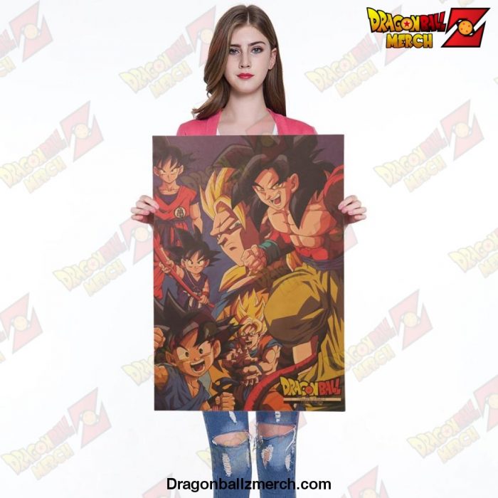 Dragon Ball Z Goku Form Kraft Paper Poster - Dragon Ball Z Store